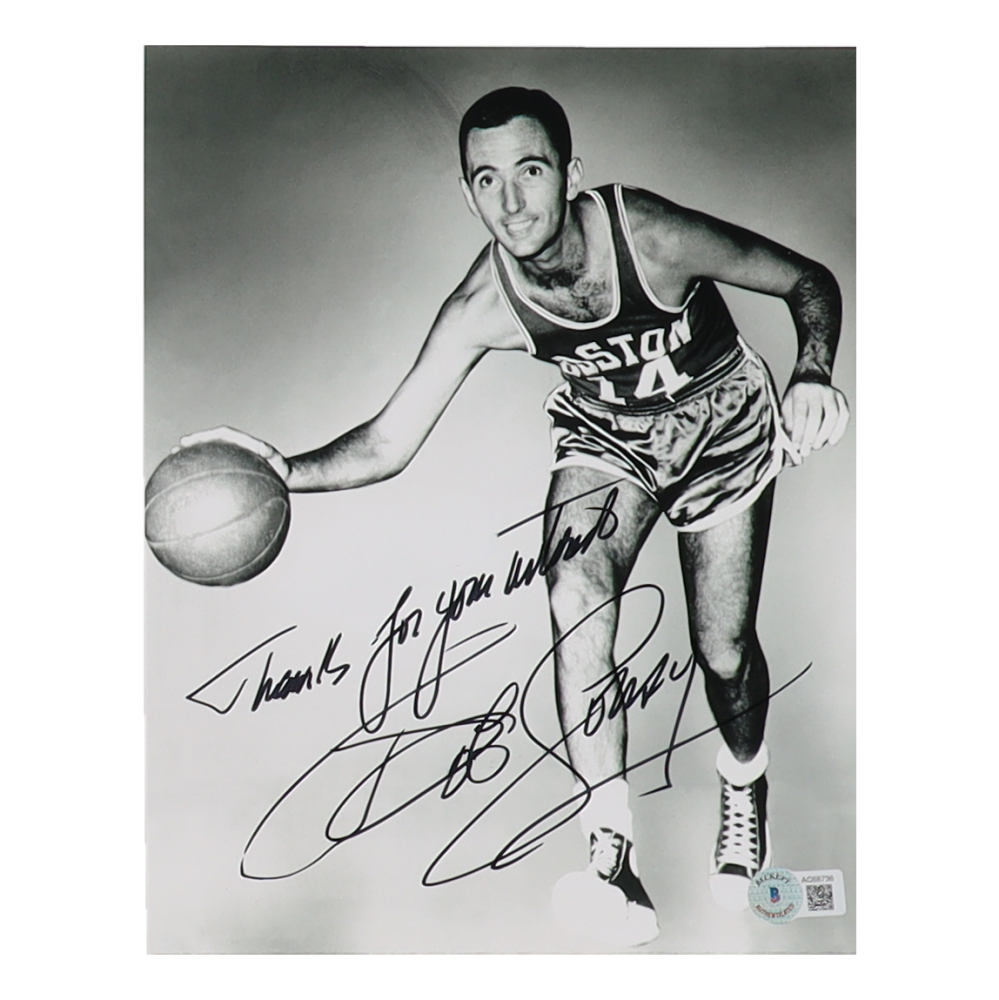Bob Cousy Signed Celtics 8x10 Photo Inscribed "Thanks For Your Support ...