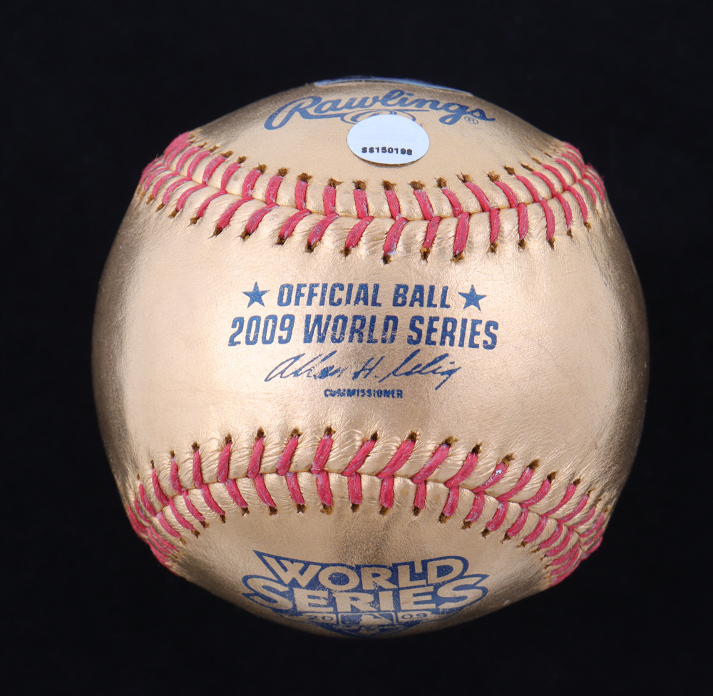 2009 World Series 24kt Gold OML Baseball Signed By (8) With Andy Pettitte, Derek Jeter, Alex ...