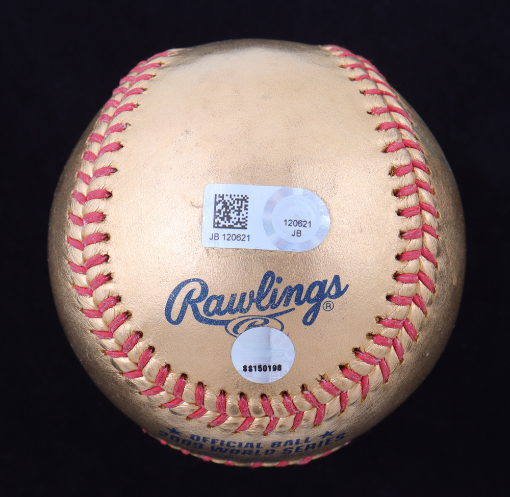 2009 World Series 24kt Gold OML Baseball Signed By (8) With Andy Pettitte, Derek Jeter, Alex ...