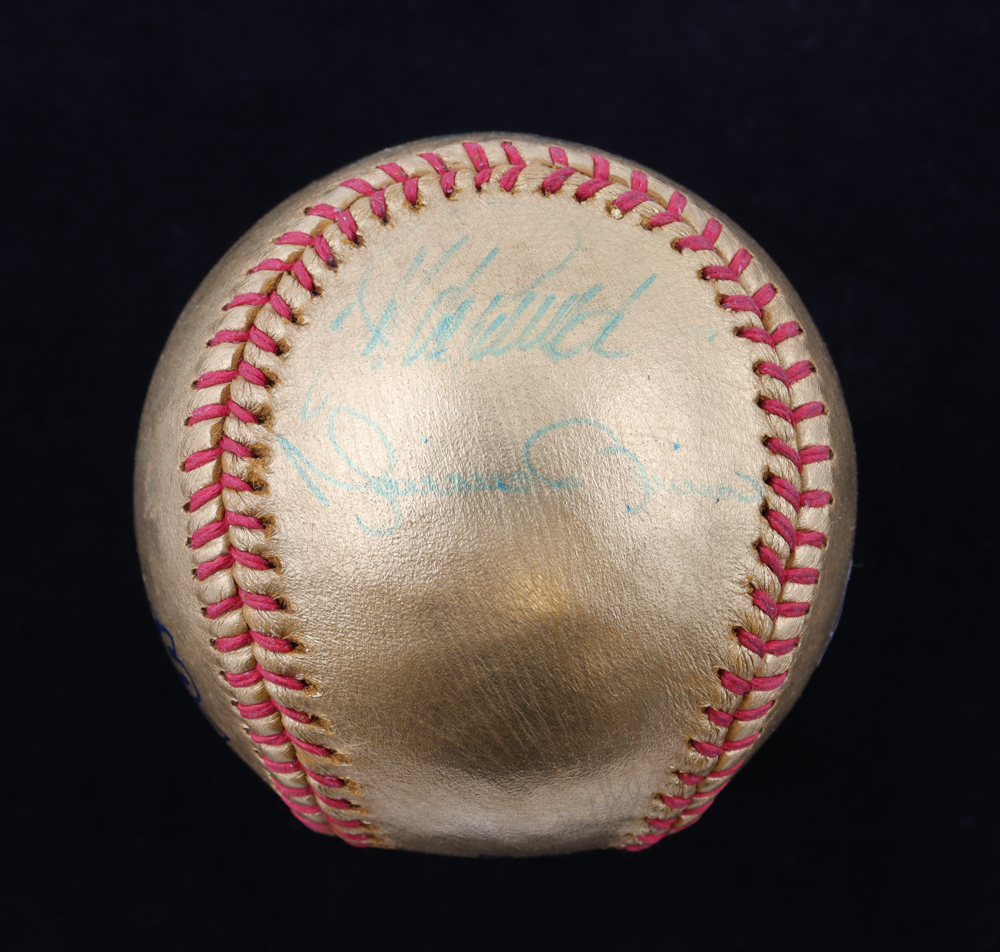 2009 World Series 24kt Gold OML Baseball Signed By (8) With Andy ...