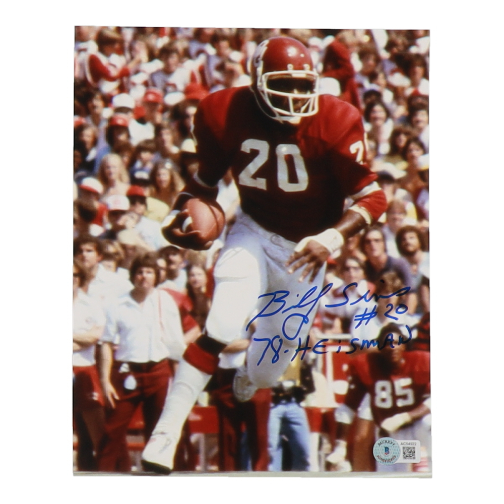 Billy Sims Signed Oklahoma Sooners 8x10 Photo Inscribed "78 Heisman ...