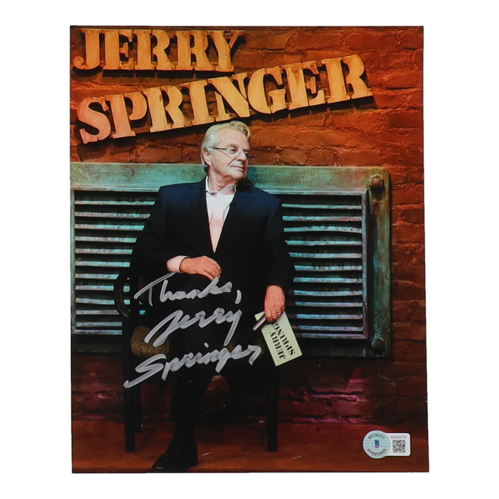 Jerry Springer Signed 8x10 Photo Inscribed "Thanks" (Beckett ...