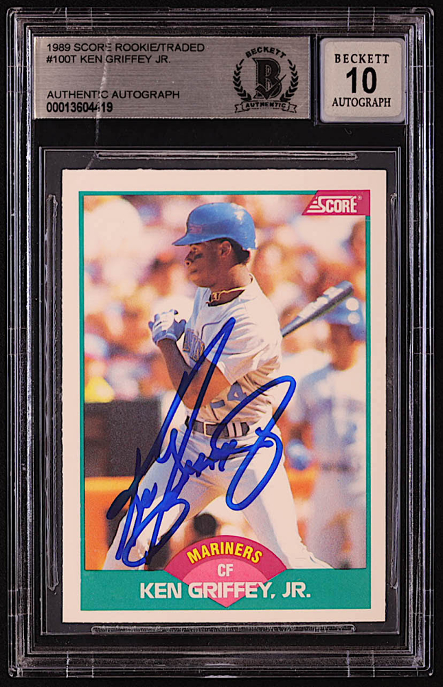 Ken Griffey Jr. Signed 1989 Score Rookie / Traded #100T RC (BGS | Auto ...