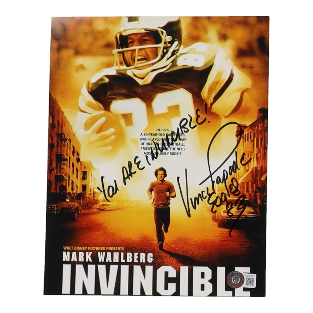 Vince Papale Signed "Invincible" 8x10 Photo Inscribed "You Are ...