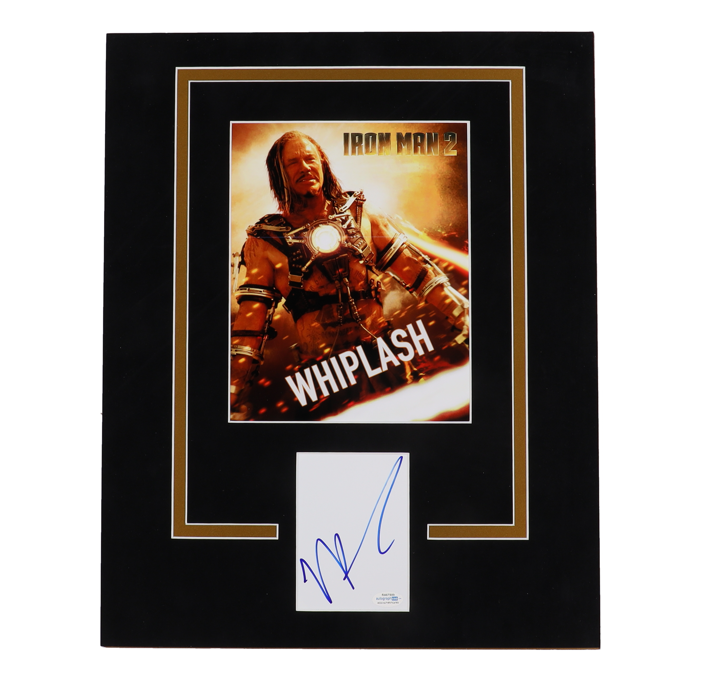 Mickey Rourke Signed "Iron Man 2" Custom Matted Cut Display (ACOA ...