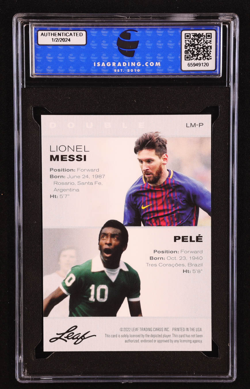 Lionel Messi / Pele 2022 Leaf Exclusive Legends Edition #LMP (ISA 10 ...