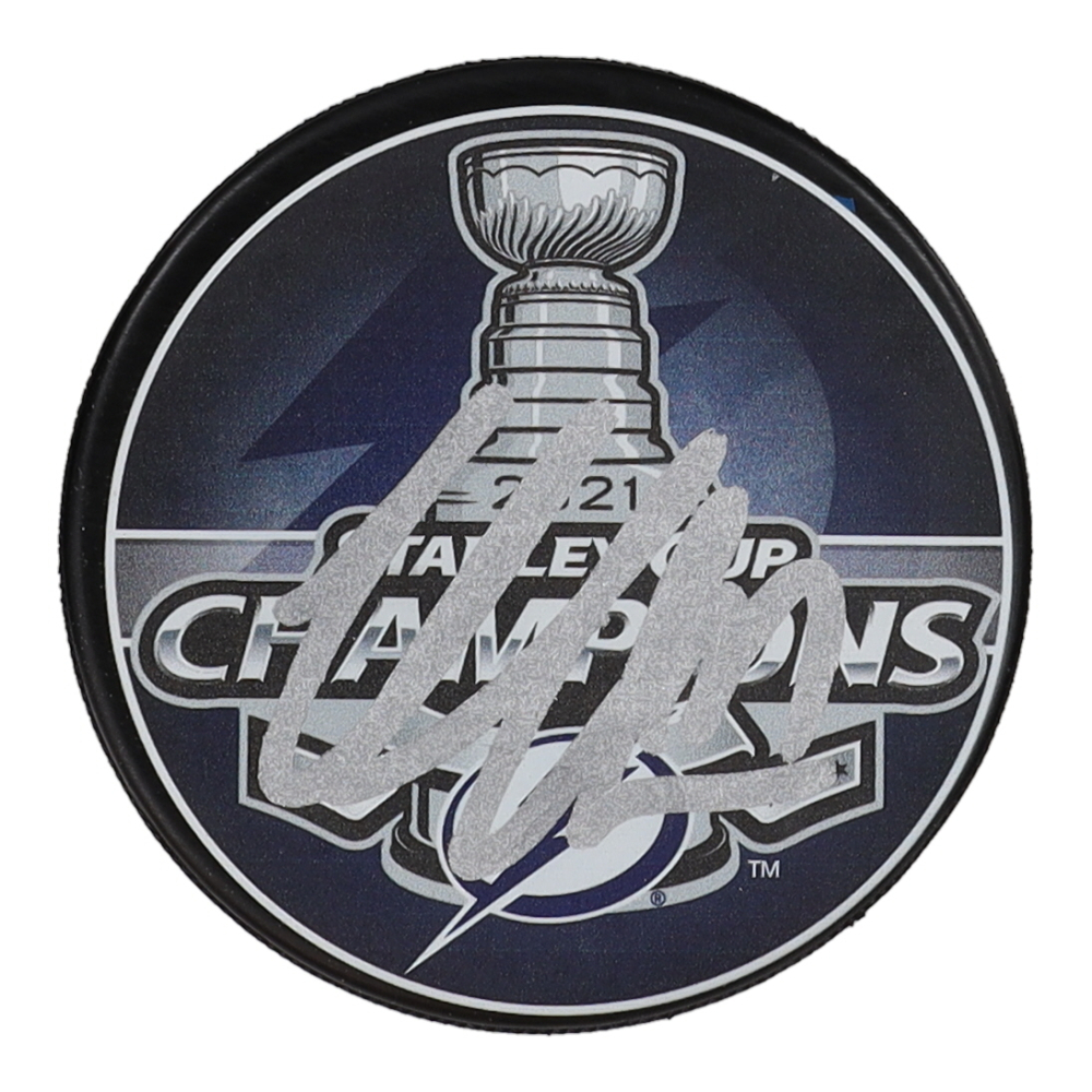 Victor Hedman Signed Lightning 2021 Stanley Cup Champions Logo Hockey ...