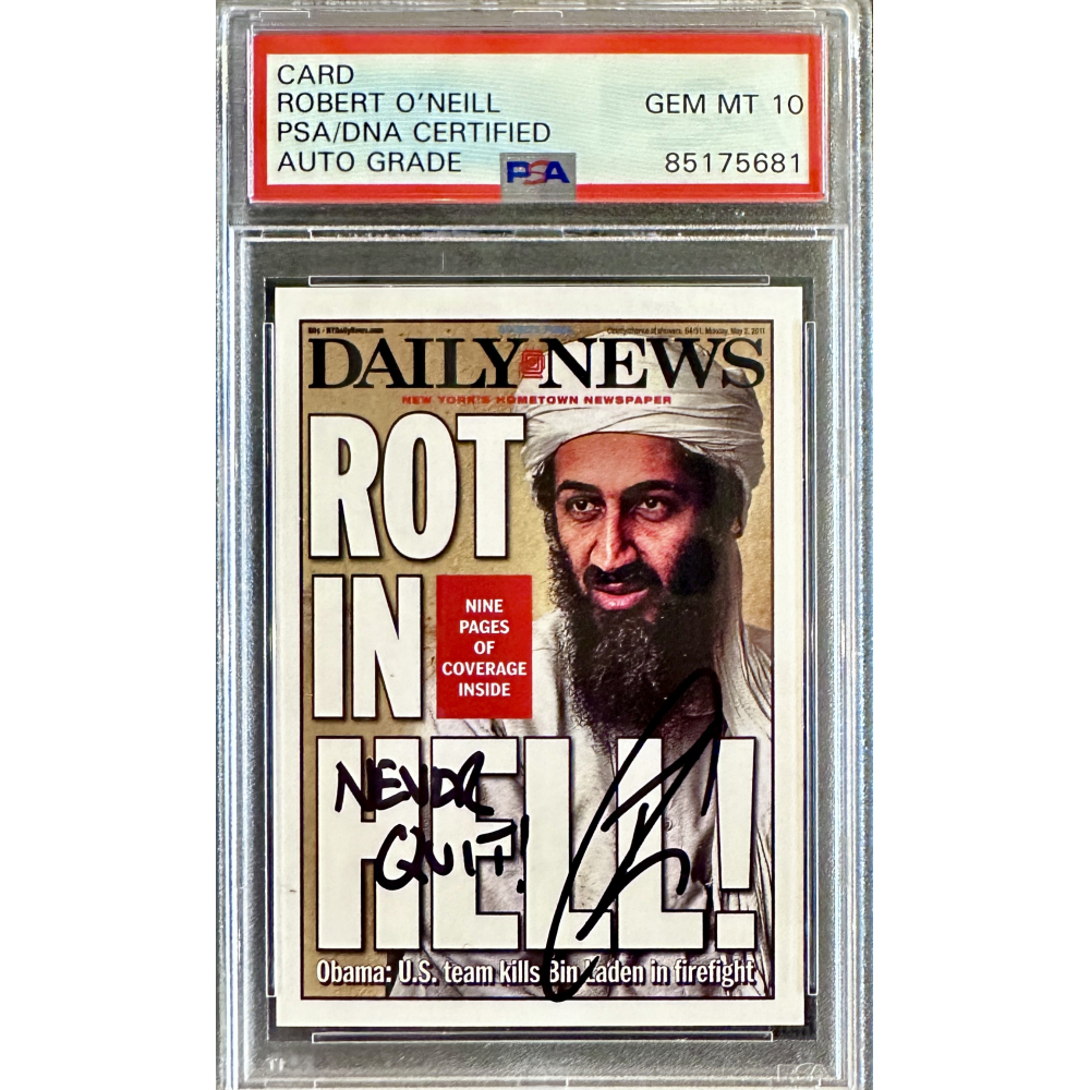 Robert O'Neill Signed Osama Bin Laden Trading Card Inscribed "Never ...