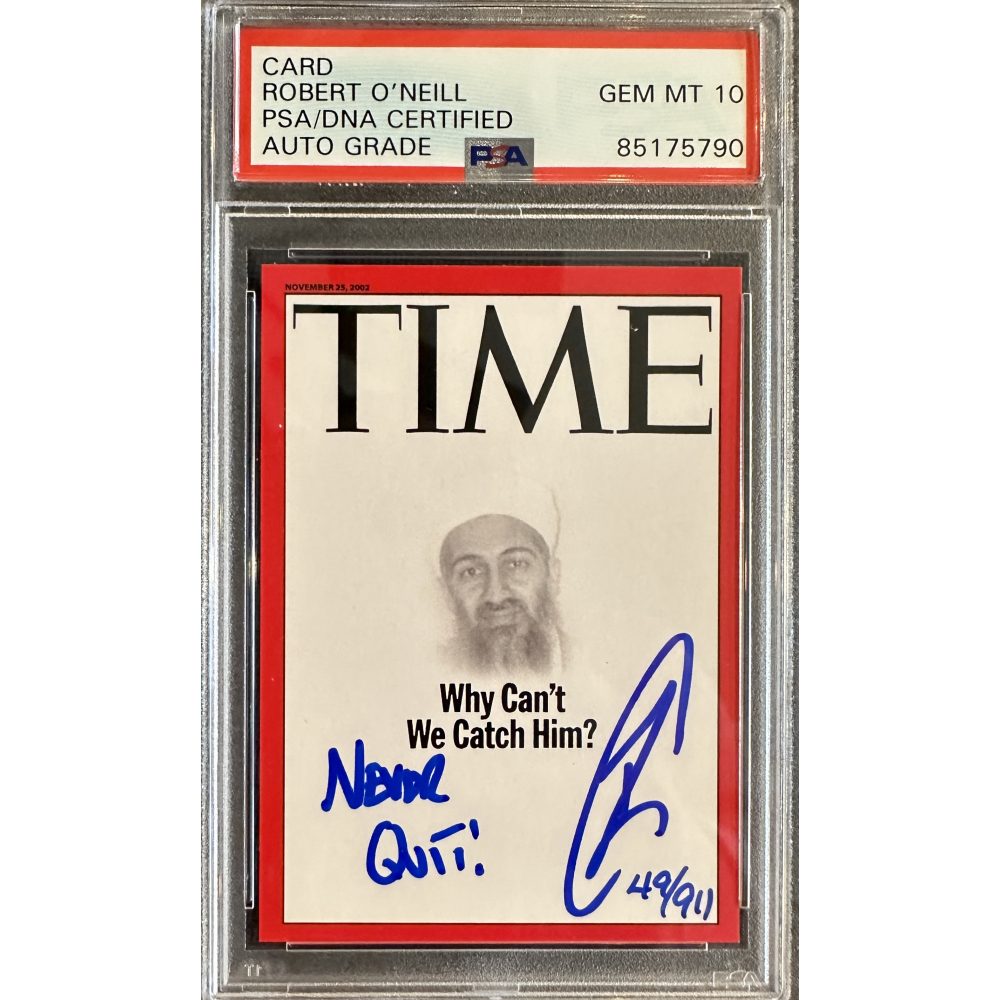 Robert O'Neill Signed LE Time Magazine Cover Trading Card Inscribed ...
