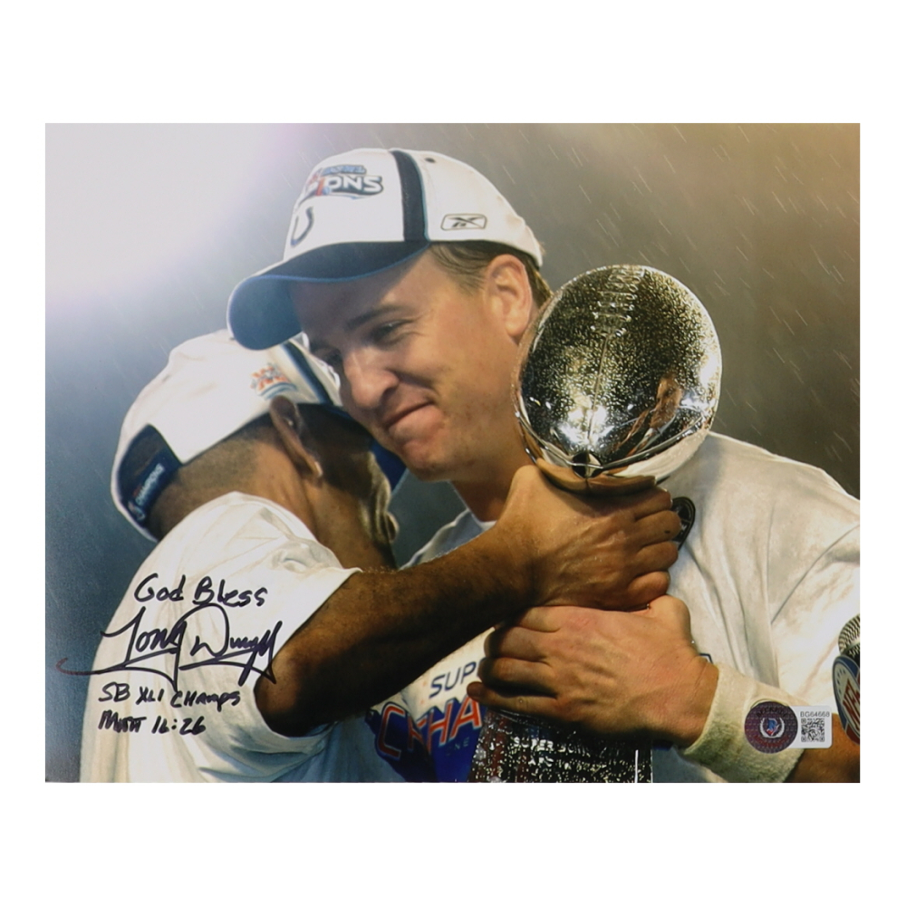 Tony Dungy Signed Colts 8x10 Photo Inscribed "God Bless" & "SB XLI ...