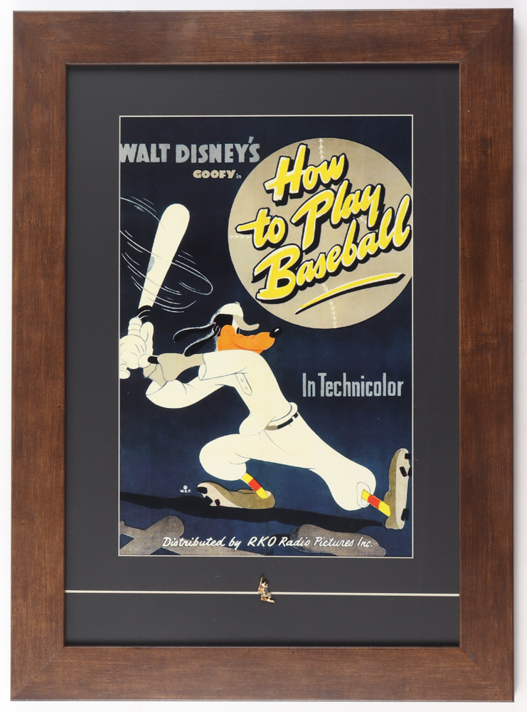 Walt Disney's "How to Play Baseball" Custom Framed Print with Goofy ...