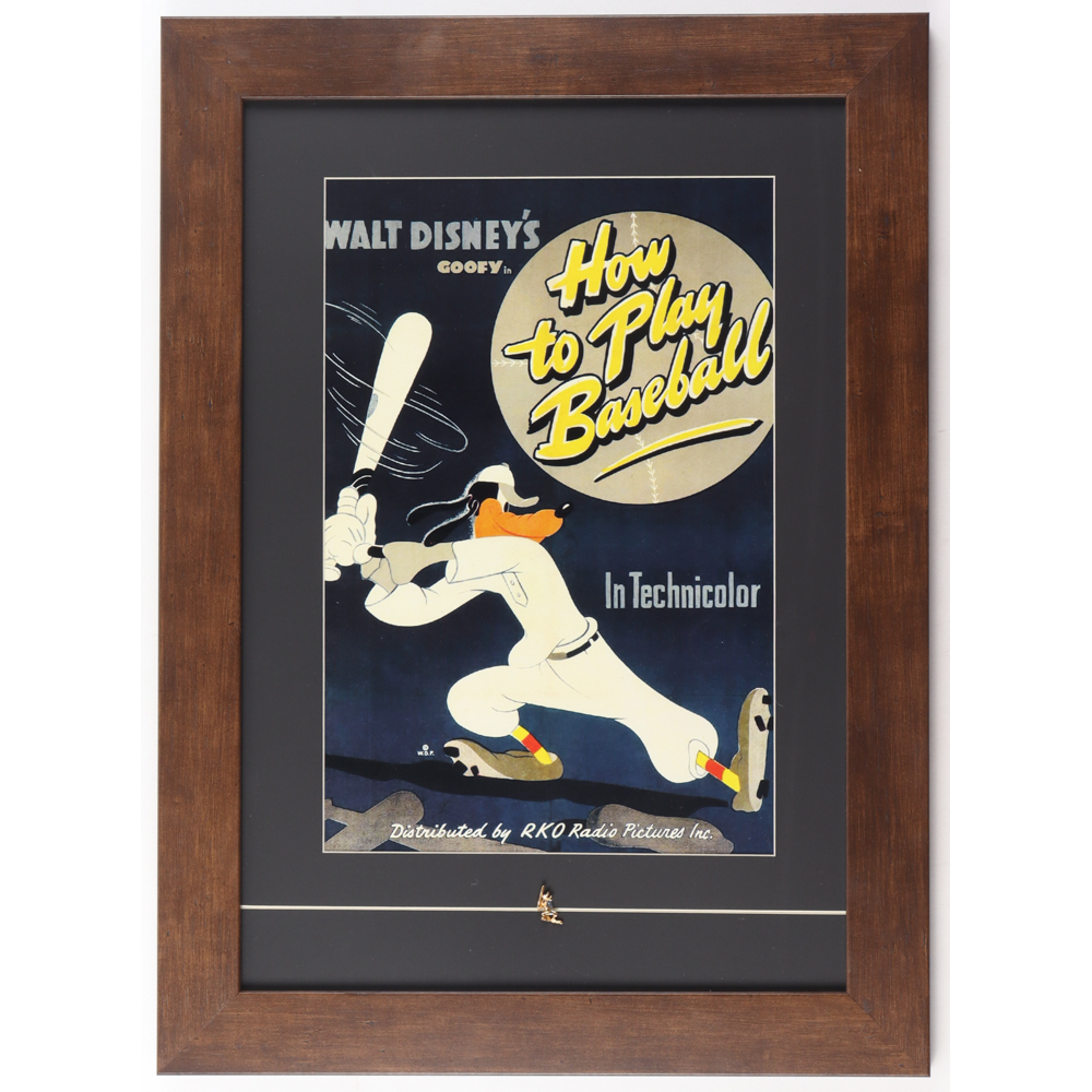 Walt Disney's "How to Play Baseball" Custom Framed Print with Goofy ...