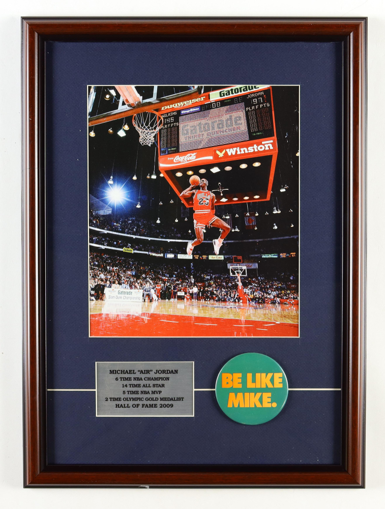 Michael Jordan "Gatorade Dunk Contest" Custom Framed Photo Display With ...