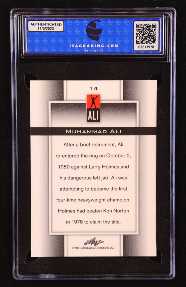 Muhammad Ali 2011 Leaf Muhammad Ali Metal #14 (ISA 10) | Pristine Auction