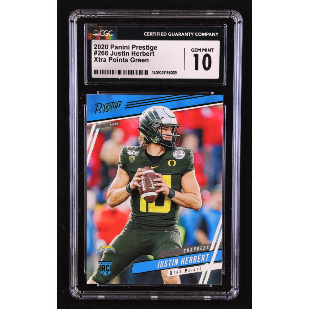 Justin Herbert 2020 Prestige Xtra Points Green #266 RC (CGC 10 ...