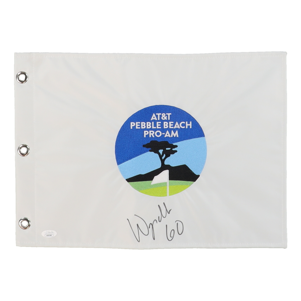 Wyndham Clark Signed AT&T Pebble Beach Pro-Am Pin Flag Inscribed "60 ...