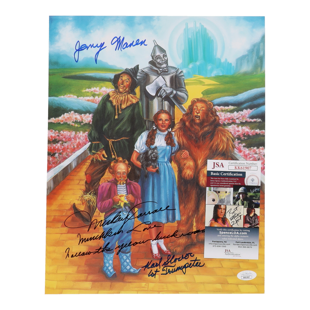 Mickey Carroll, Jerry Maren & Karl Slover Signed "The Wizard of Oz ...