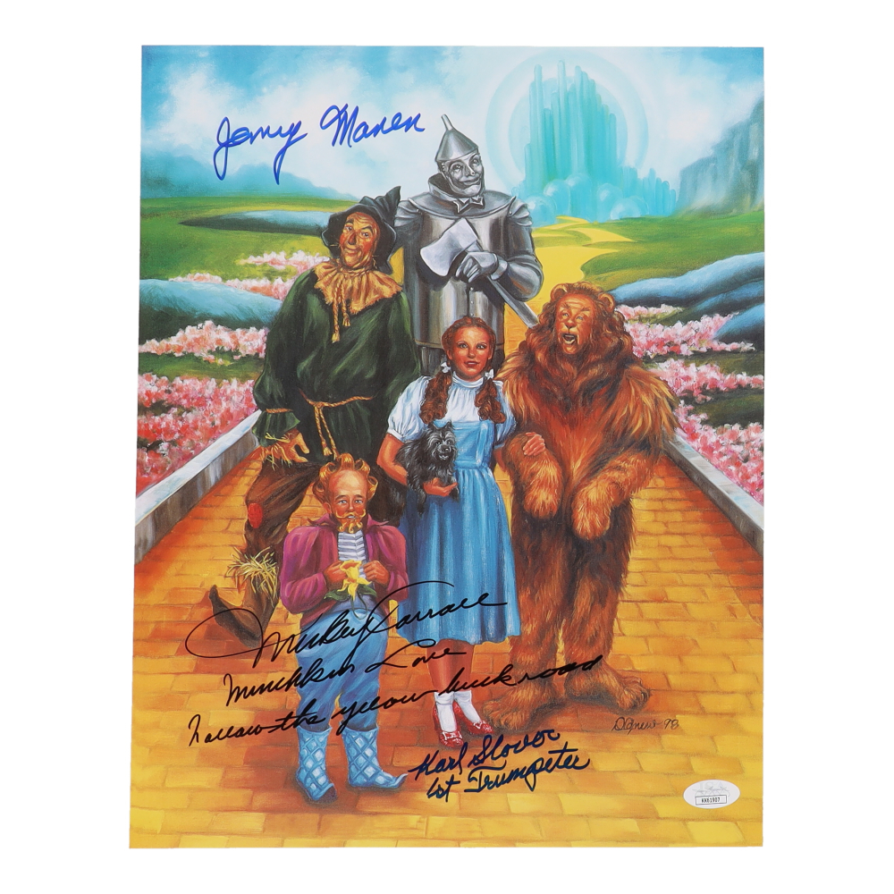 Mickey Carroll, Jerry Maren & Karl Slover Signed "The Wizard of Oz ...