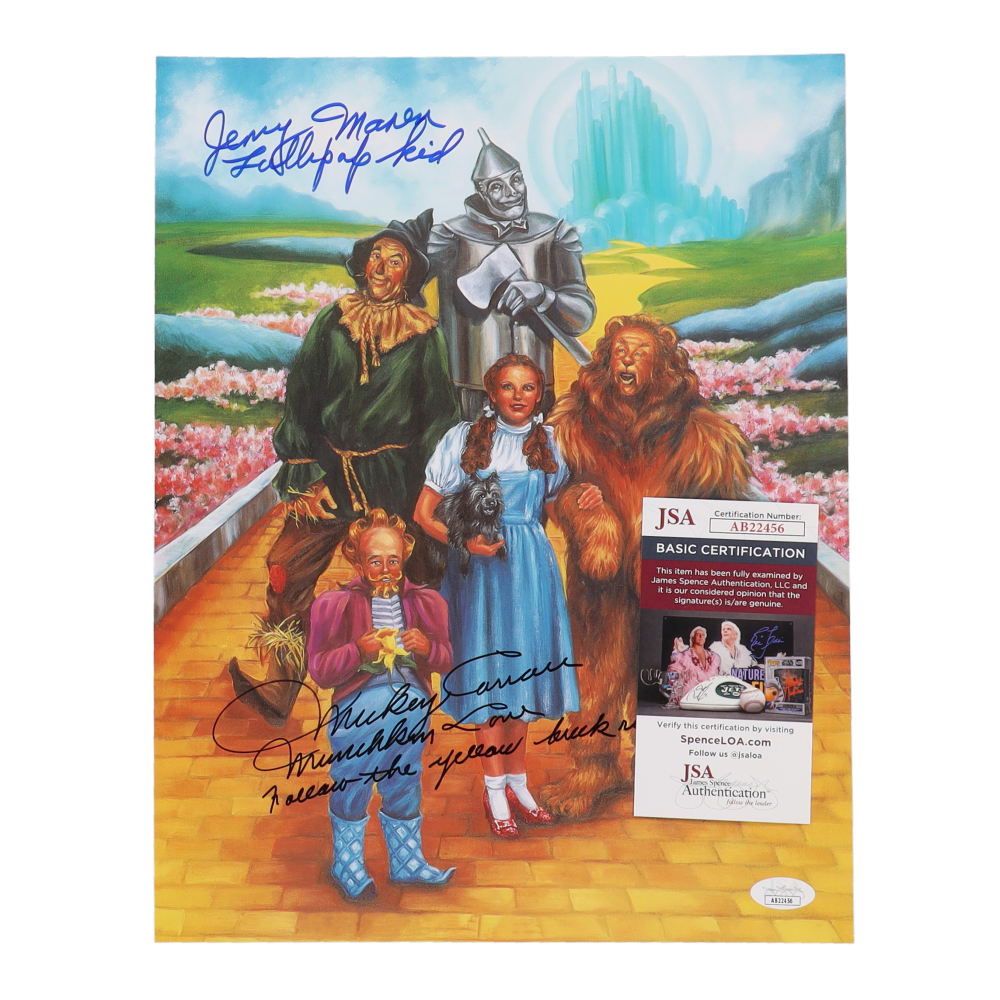 Mickey Carroll, Jerry Maren & Karl Slover Signed "The Wizard of Oz ...