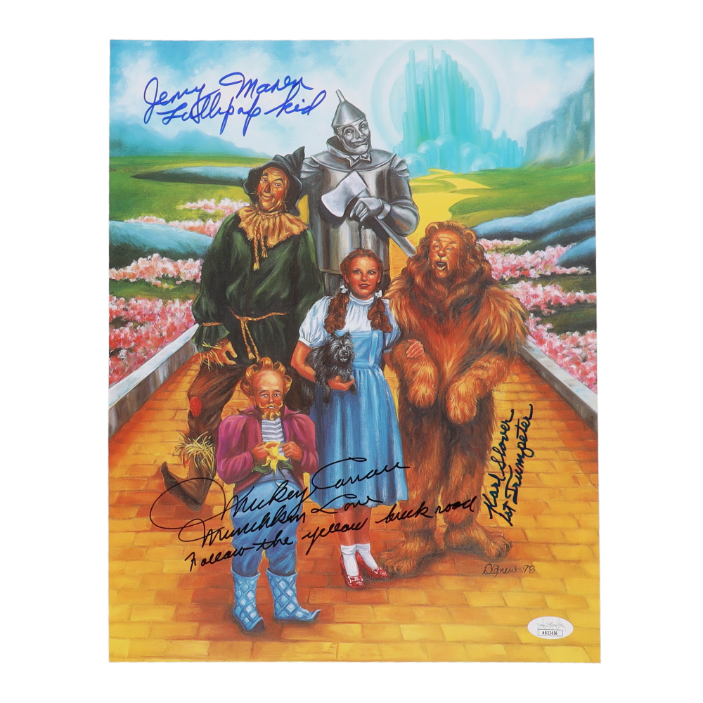 Mickey Carroll, Jerry Maren & Karl Slover Signed "The Wizard of Oz ...