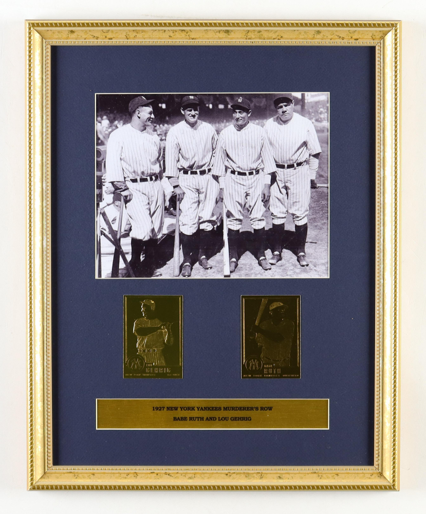 Babe Ruth & Lou Gehrig "The Murderer's Row" Yankees Custom Framed Photo ...