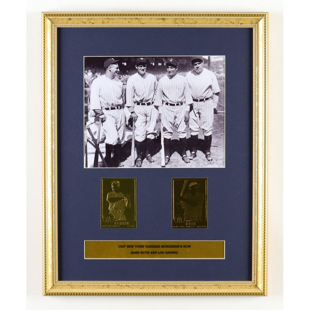 Babe Ruth & Lou Gehrig "The Murderer's Row" Yankees Custom Framed Photo ...
