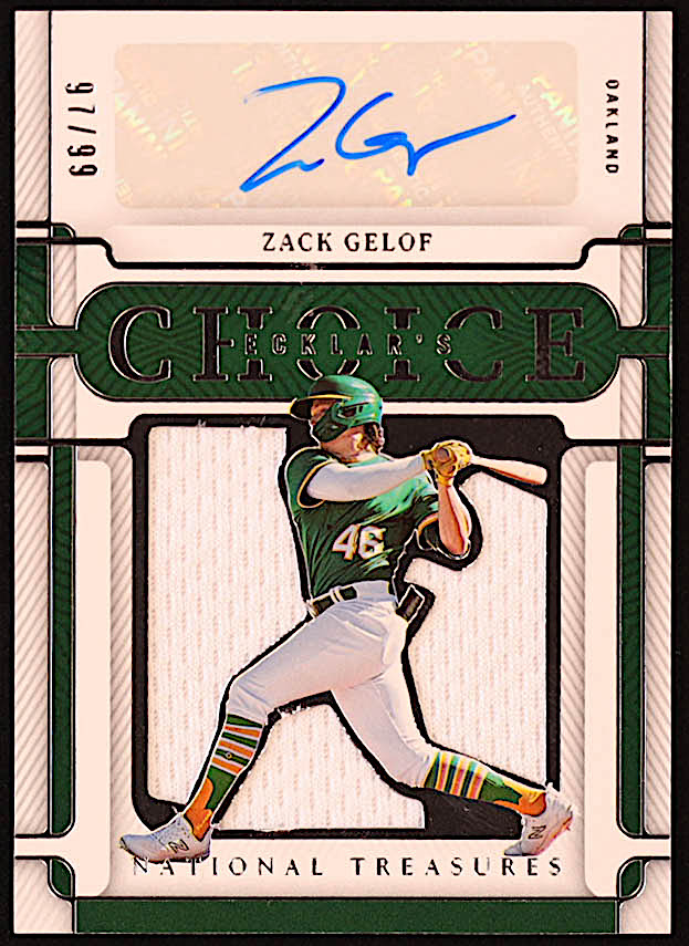 Zack Gelof 2023 Panini National Treasures Ecklar's Choice Patch ...