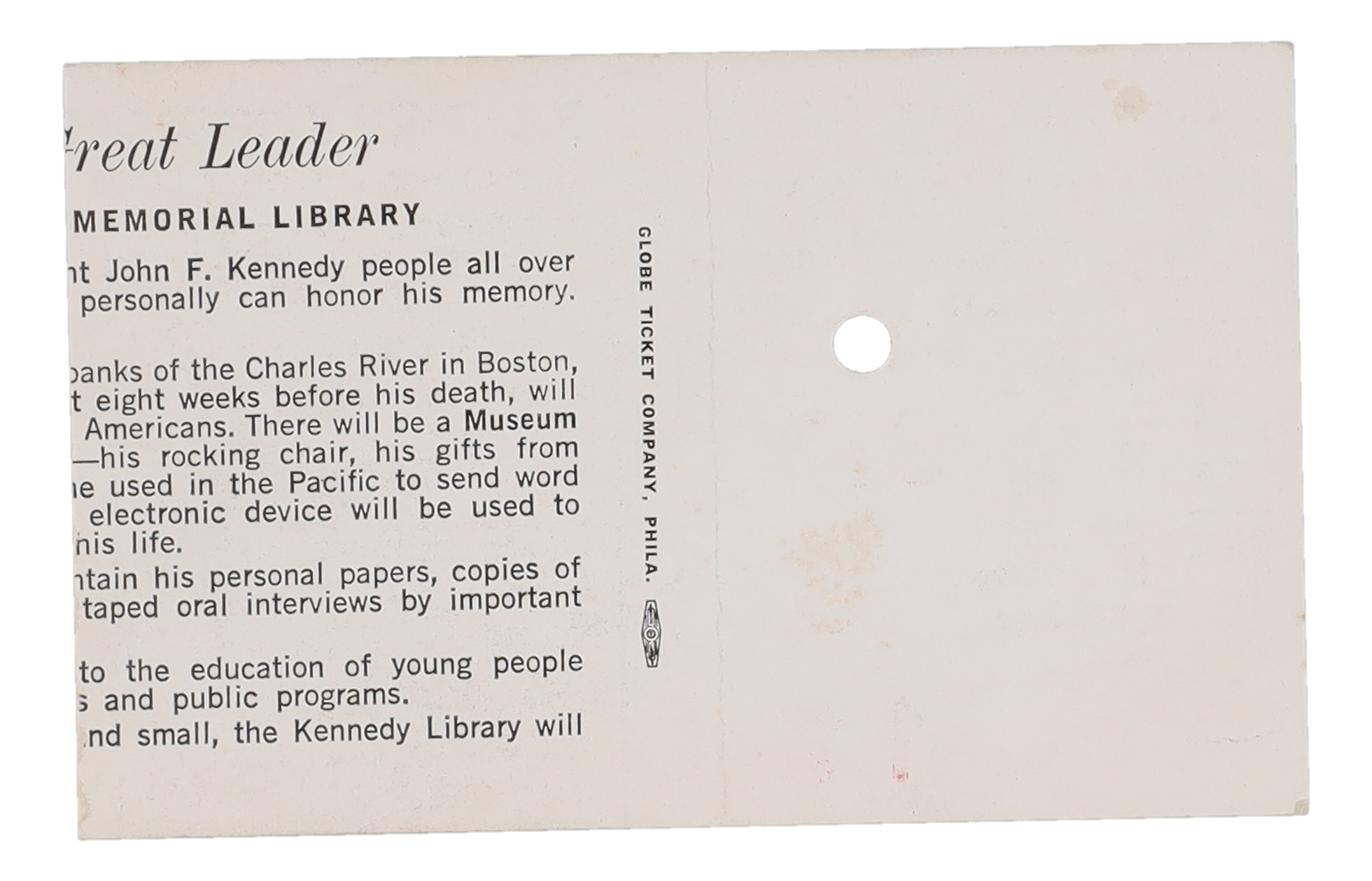 1964 Eagles vs. Lions JFK Memorial Game Ticket | Pristine Auction