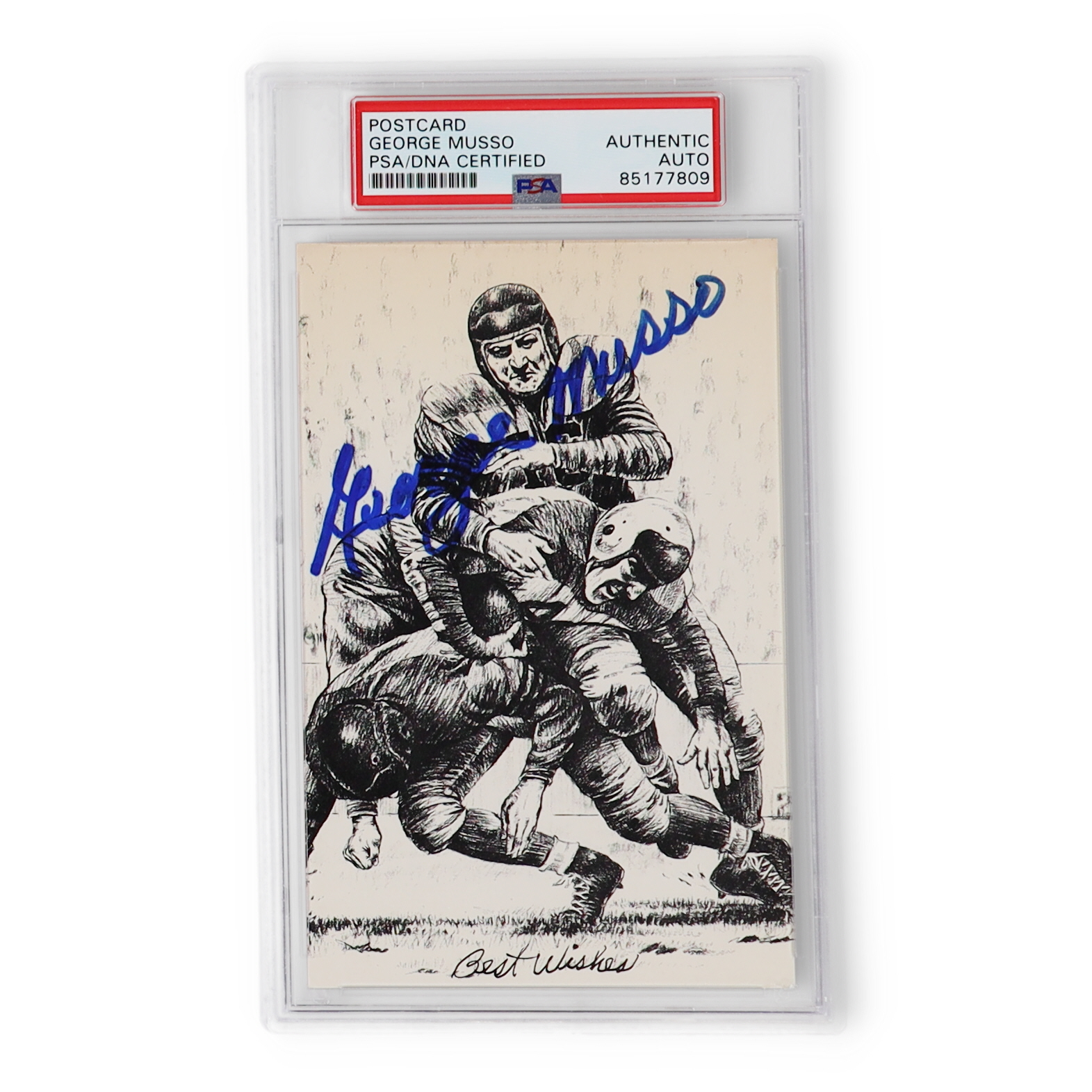 George Musso Signed Chicago Bears Vintage Art Postcard (PSA) | Pristine ...