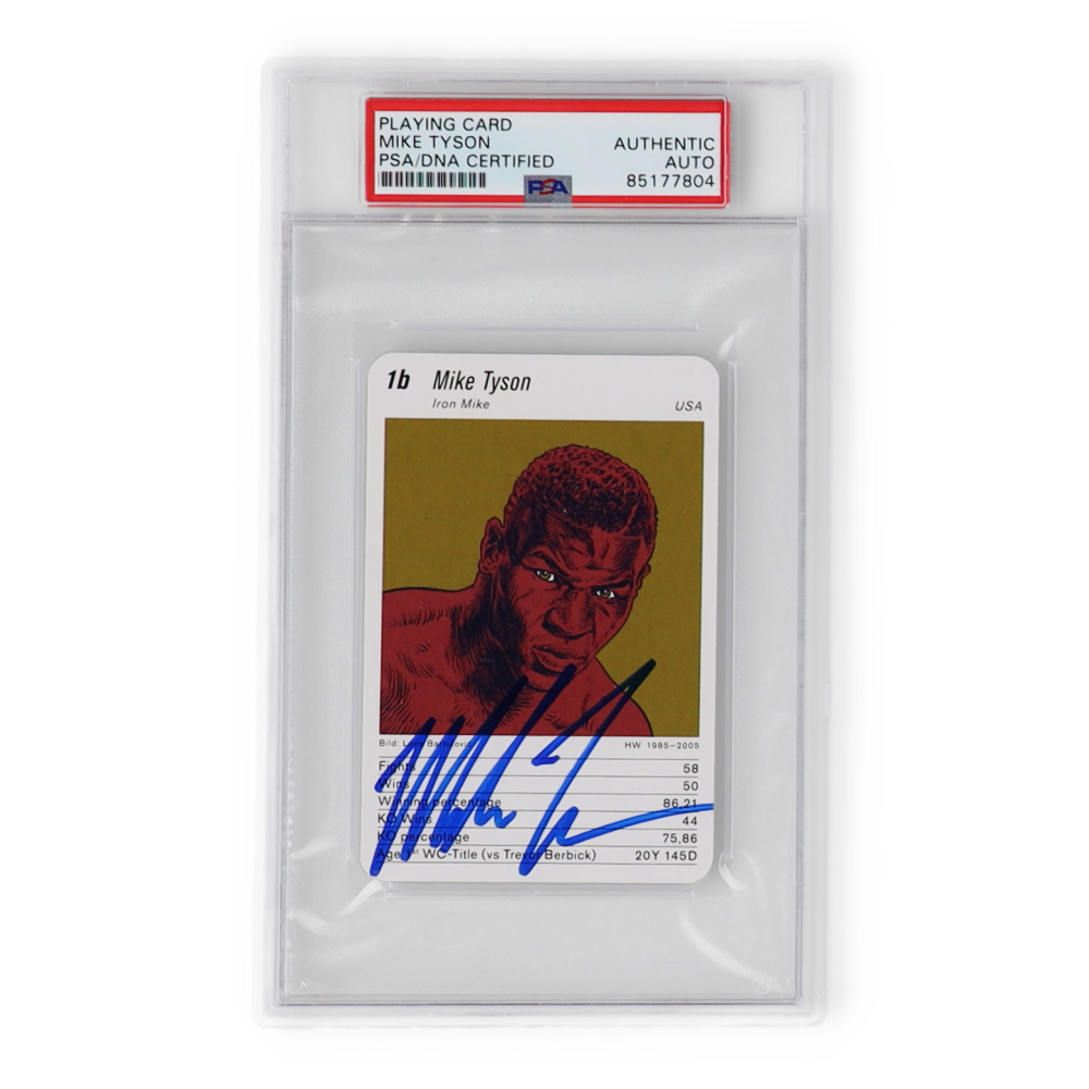 Mike Tyson Signed Swedish Boxing Statistics Card (PSA) | Pristine Auction
