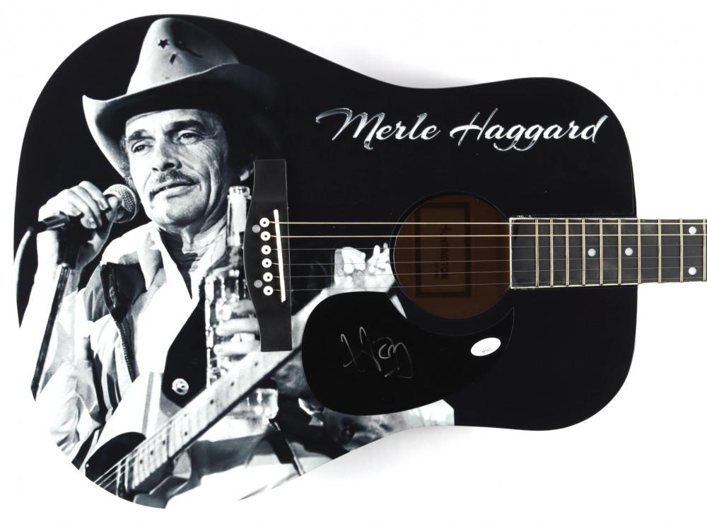 Merle Haggard Signed 41" Acoustic Guitar (JSA) | Pristine Auction