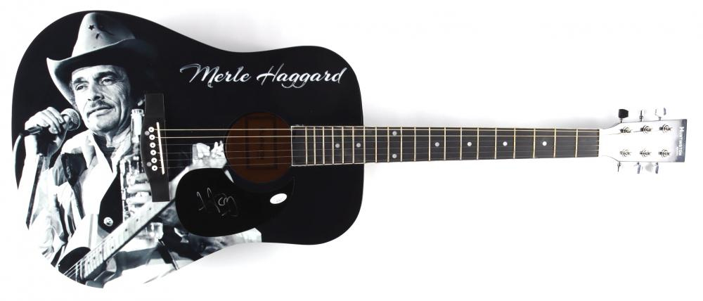 Merle Haggard Signed 41" Acoustic Guitar (JSA) | Pristine Auction