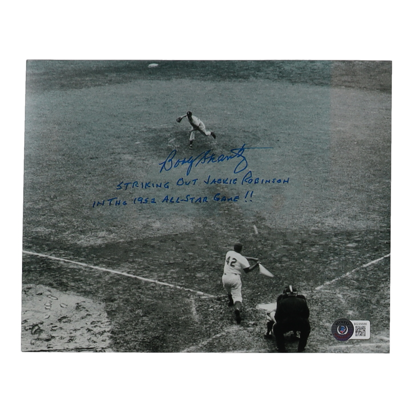 Bobby Shantz Signed Athletics 8x10 Photo Inscribed "Striking Out Jackie ...