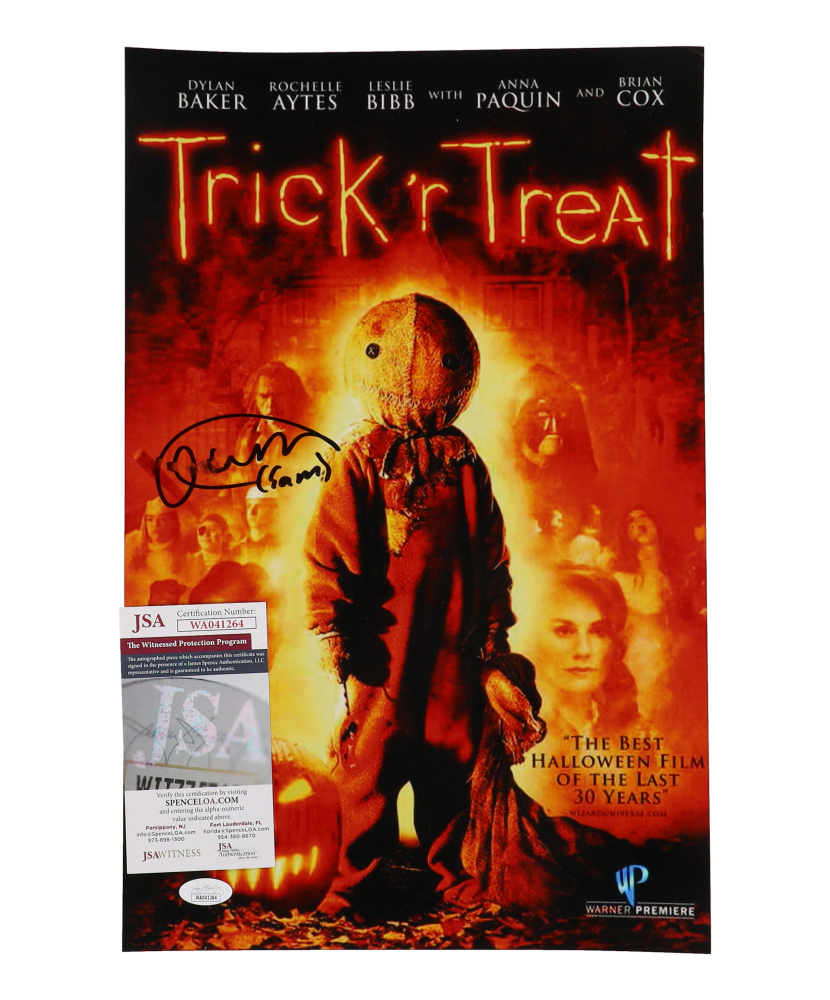 Quinn Lord Signed "Trick 'r Treat" 11x17 Photo Inscribed "Sam" (JSA ...