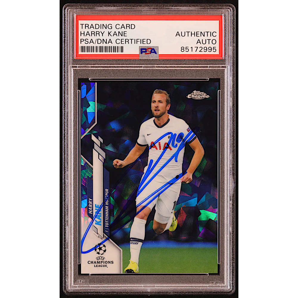 Harry Kane Signed 2019-20 Topps Chrome Sapphire UEFA Champions League ...