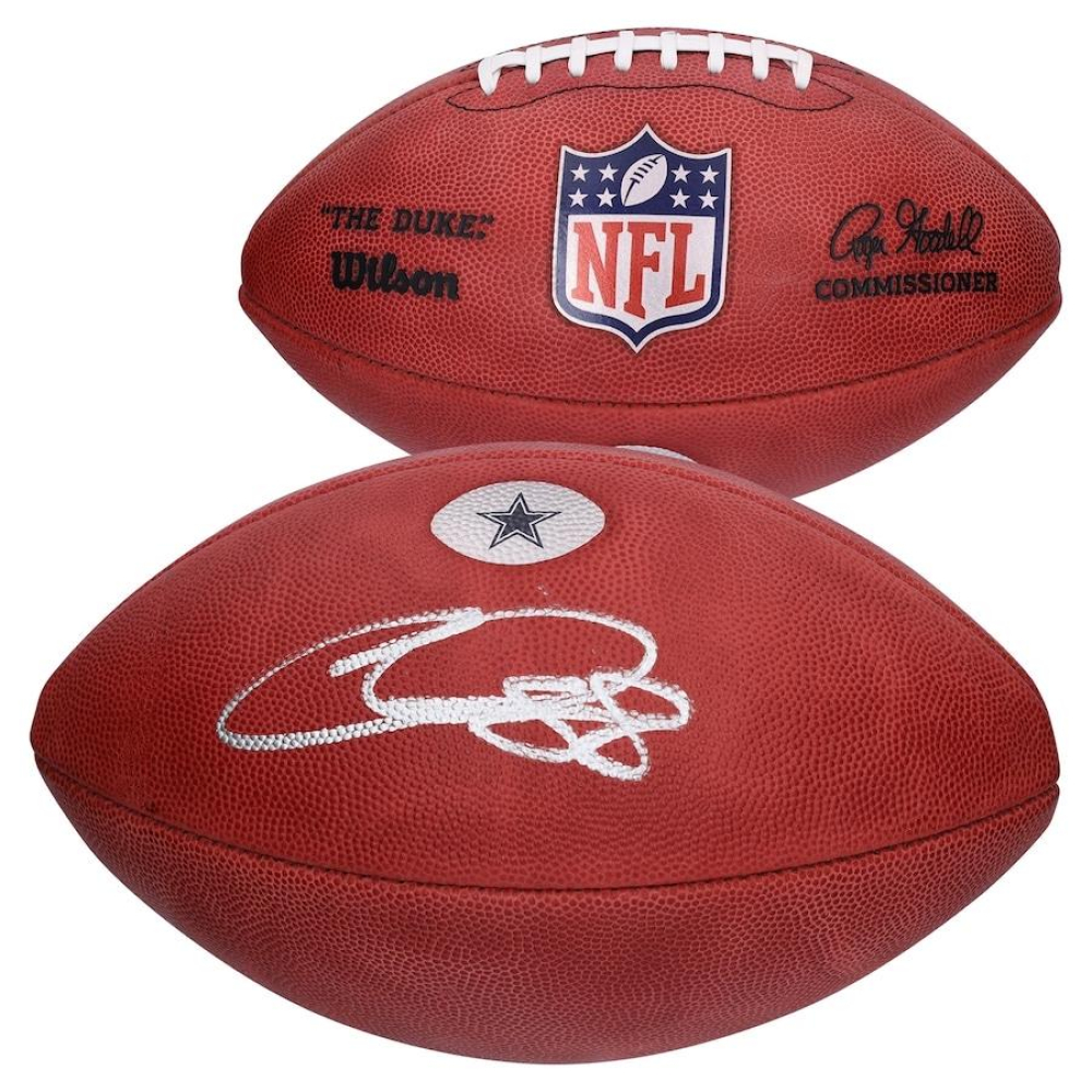 CeeDee Lamb Signed "The Duke" Official NFL Cowboys Logo Game Ball ...