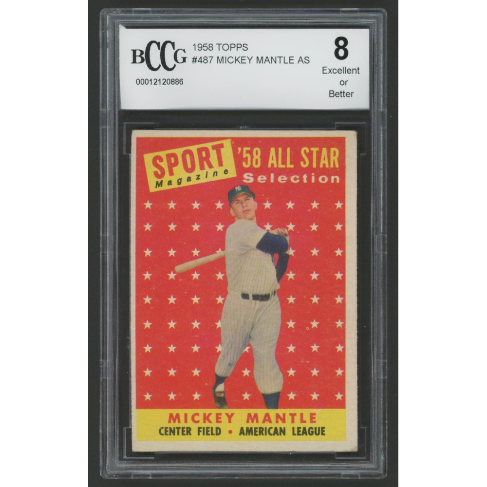 Mickey Mantle 1958 Topps #487 AS TP (BCCG 8) | Pristine Auction