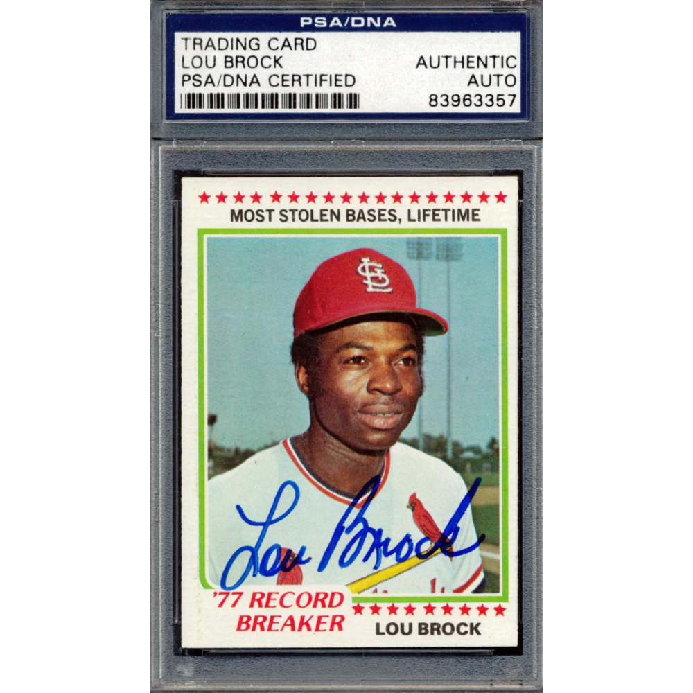 Lou Brock Signed 1978 Topps #1 RB (PSA) | Pristine Auction