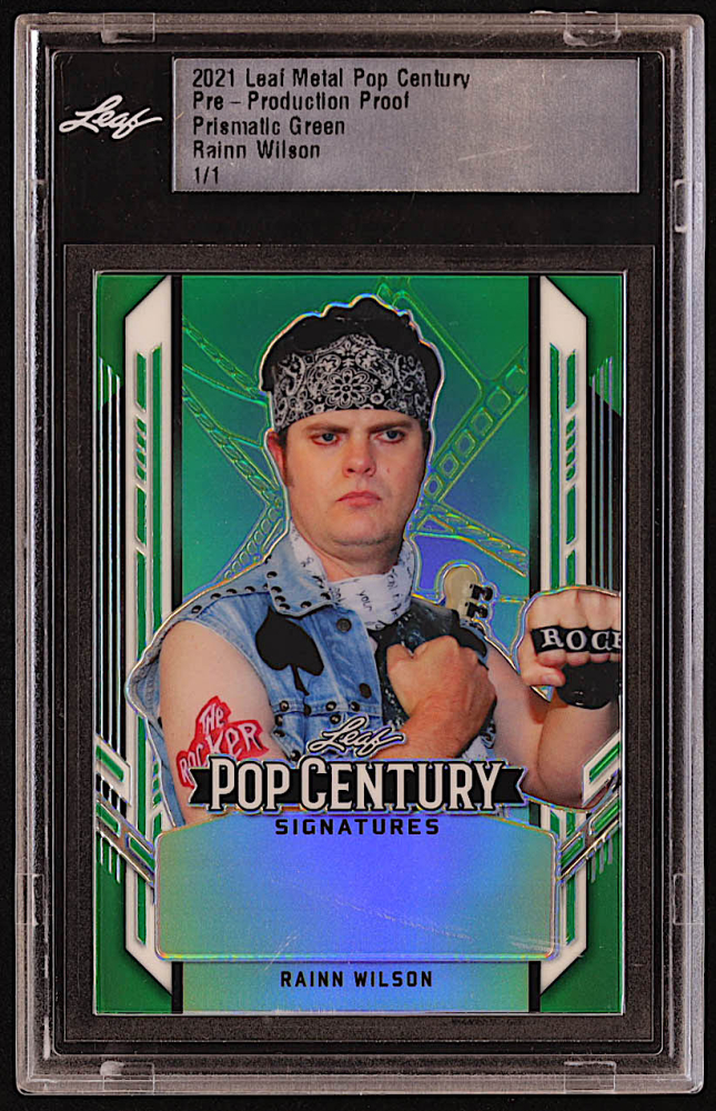 Rainn Wilson 2021 Leaf Pop Century Metal Prismatic Green Pre-Production ...