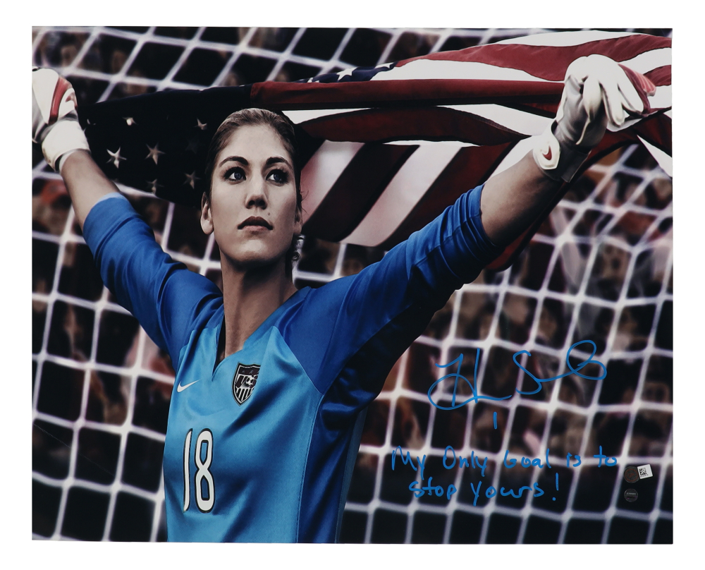 Hope Solo Signed Team USA 16x20 Photo Inscribed "My Only Goal is to ...
