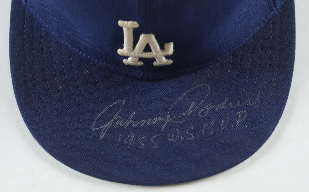 Johnny Podres Signed Vintage Dodgers Logo Fitted Hat Inscribed "1955 W ...
