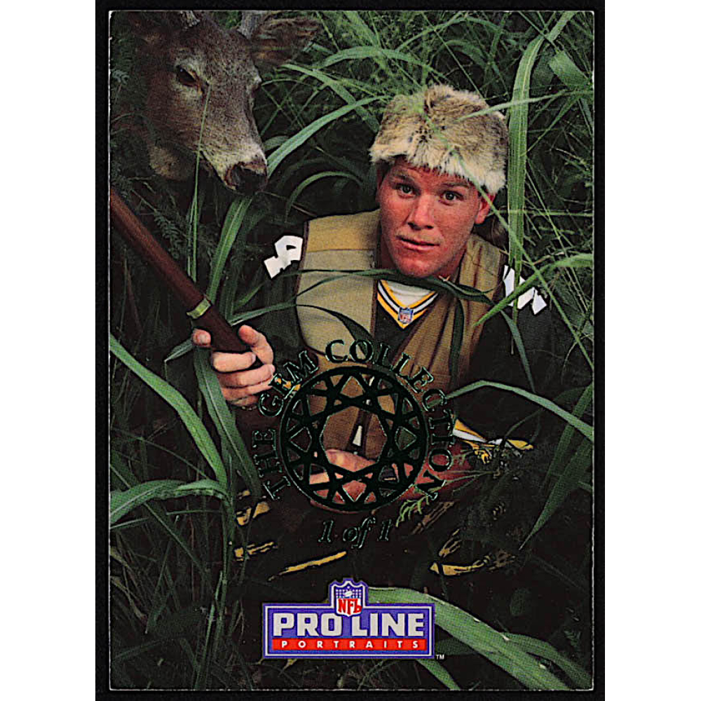 Brett Favre 1993 Pro Line Portraits #486 The Gem Collection Green #1/1 ...
