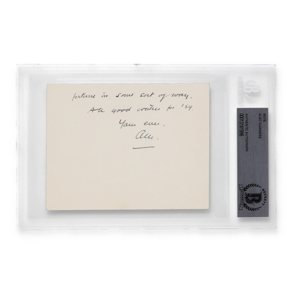 Alec Guinness Signed Handwritten Note on Personal Stationary (Beckett ...