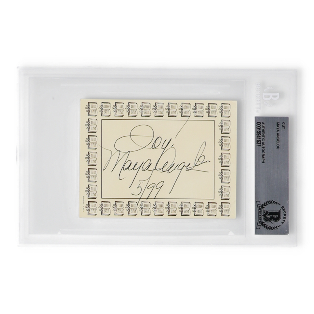 Maya Angelou Signed Bookplate Inscribed "5/99" (Beckett) | Pristine Auction