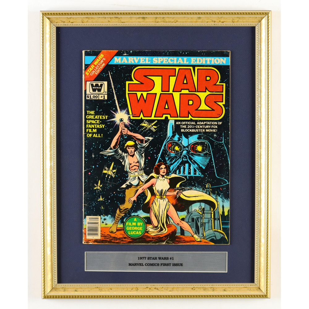 1977 "Star Wars" Issue #1 Custom Framed Marvel Comic Book Display ...