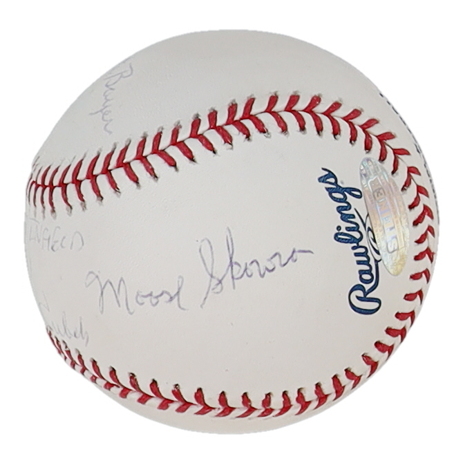 OML Baseball Signed by (4) with Bobby Richardson, Clete Boyer, Moose ...