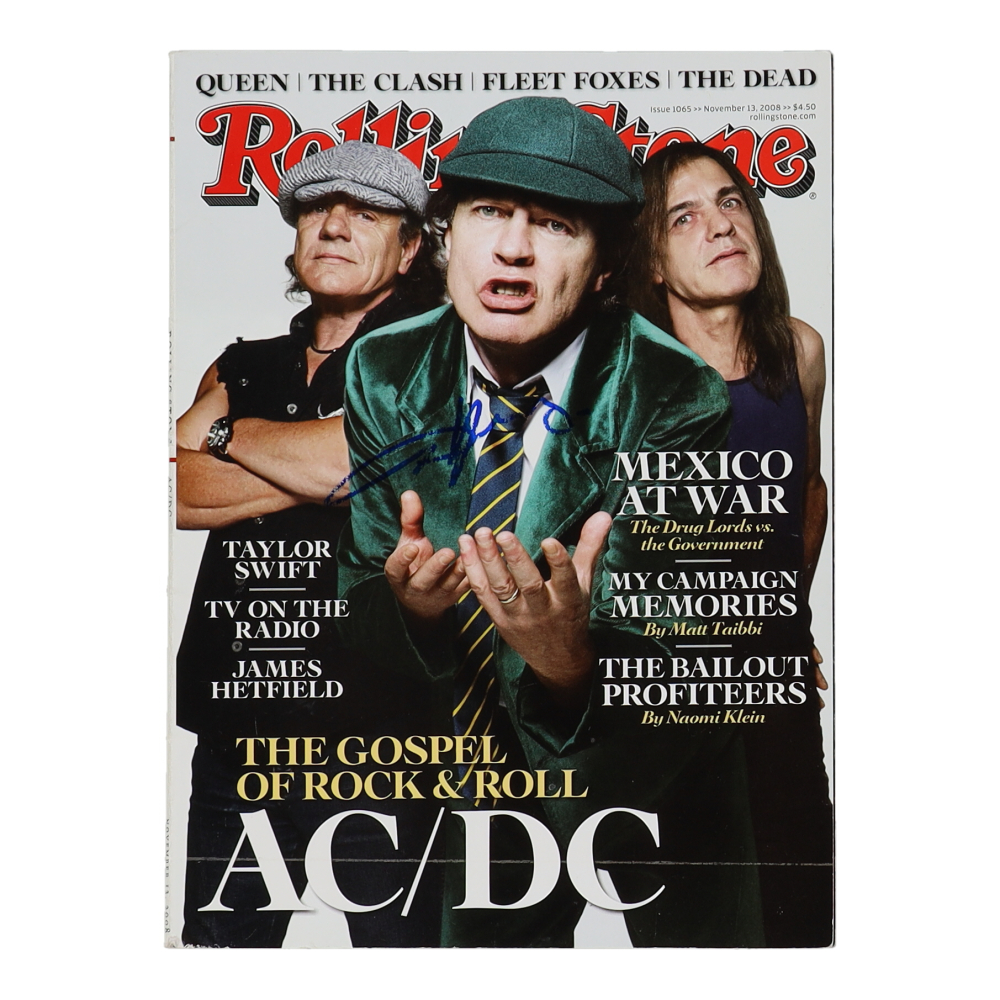 Angus Young Signed 2008 Rolling Stone Magazine (JSA) | Pristine Auction