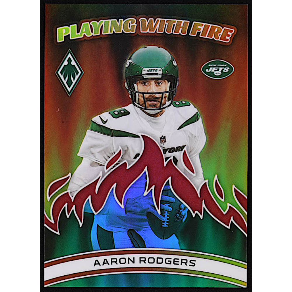 Aaron Rodgers 2023 Panini Phoenix Playing with Fire Red #7 #148/199 ...