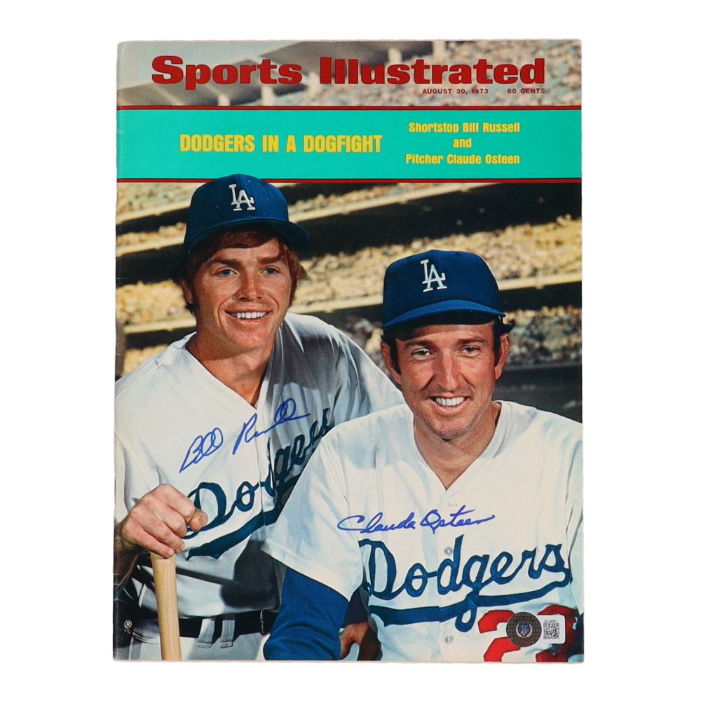 Bill Russell & Claude Osteen Signed 1973 Sports Illustrated Magazine ...
