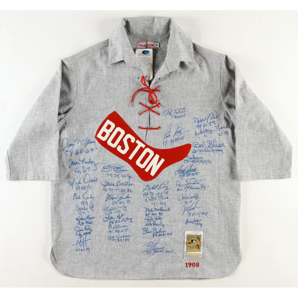 1908 Cy Young Boston Red Sox Replica Jersey Signed & Inscribed By (33 ...